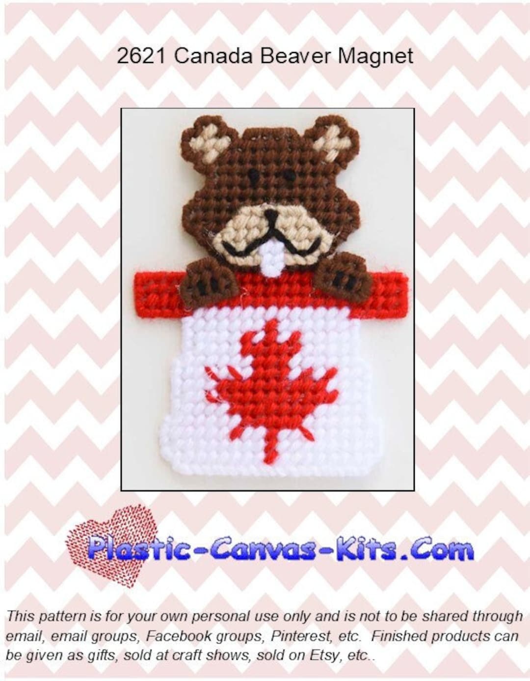 Canada Beaver Magnet-plastic Canvas Pattern-pdf Download - Etsy