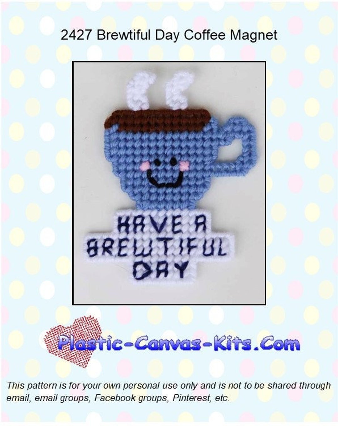 Brewtiful Day Magnet-plastic Canvas Pattern-pdf Download - Etsy