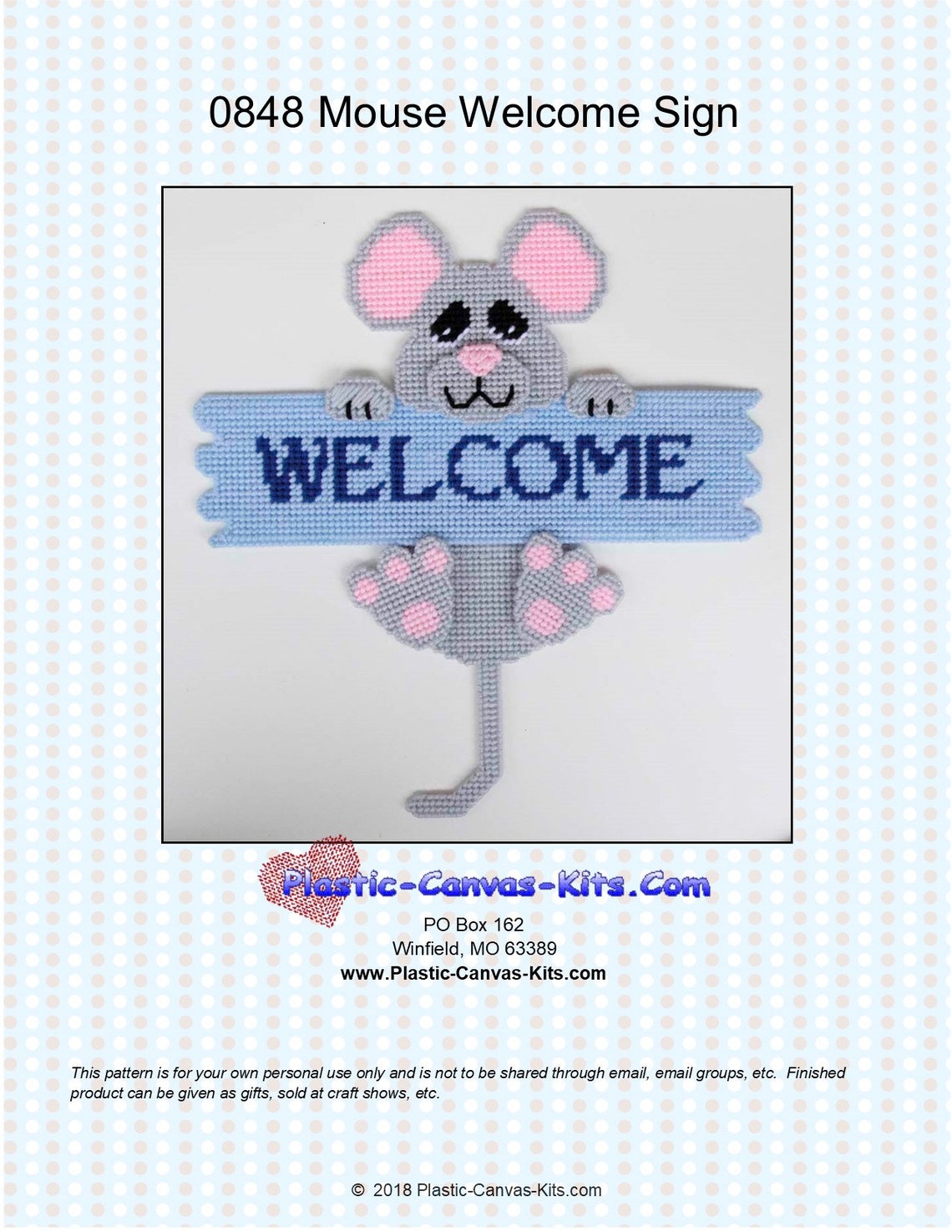 Mouse Welcome Sign-plastic Canvas Pattern-pdf Download - Etsy
