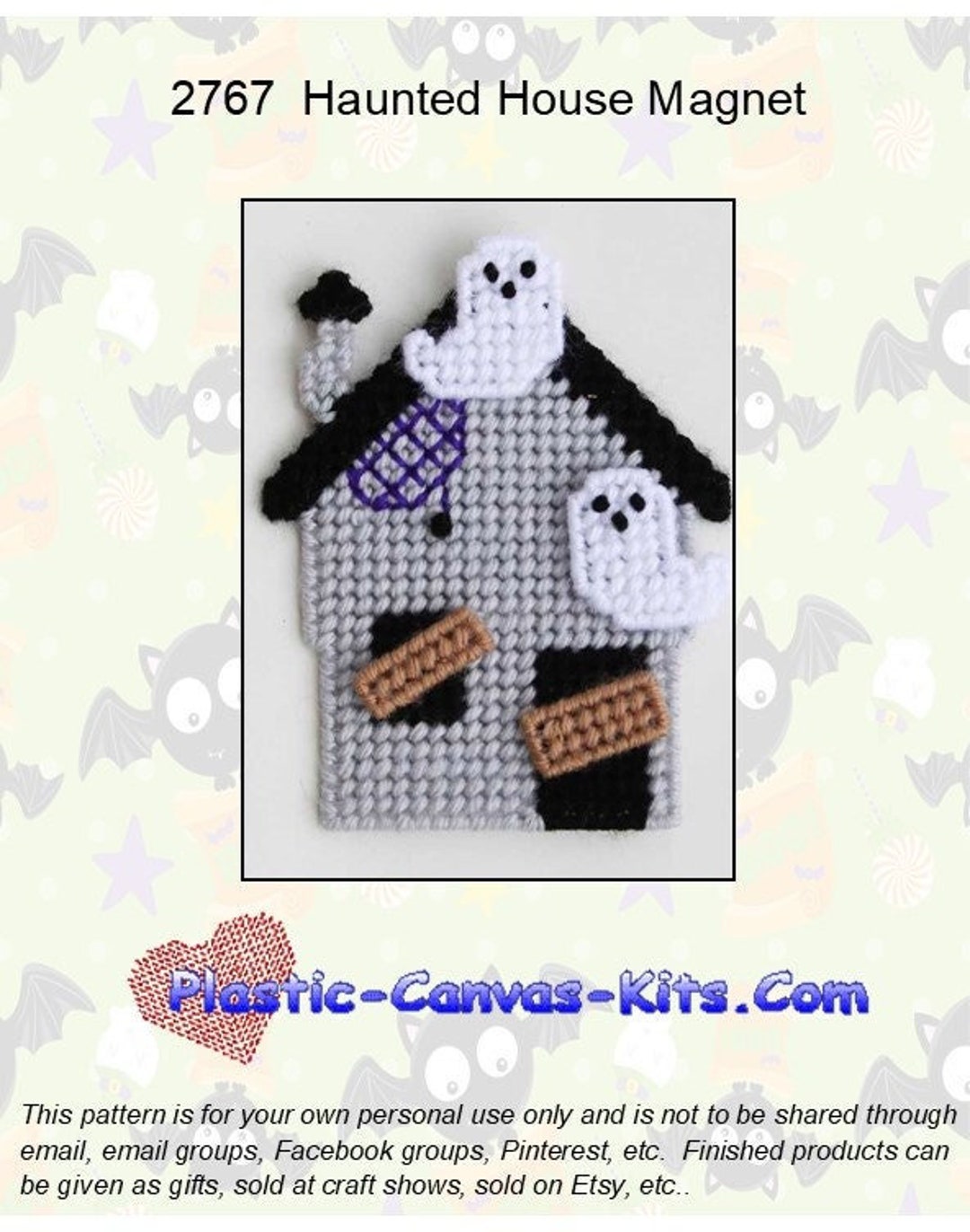 Haunted House Magnet-plastic Canvas Pattern-pdf Download - Etsy