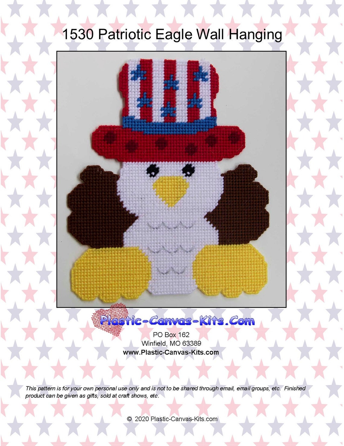 Patriotic Eagle Wall Hanging-Plastic Canvas Pattern-PDF | Etsy