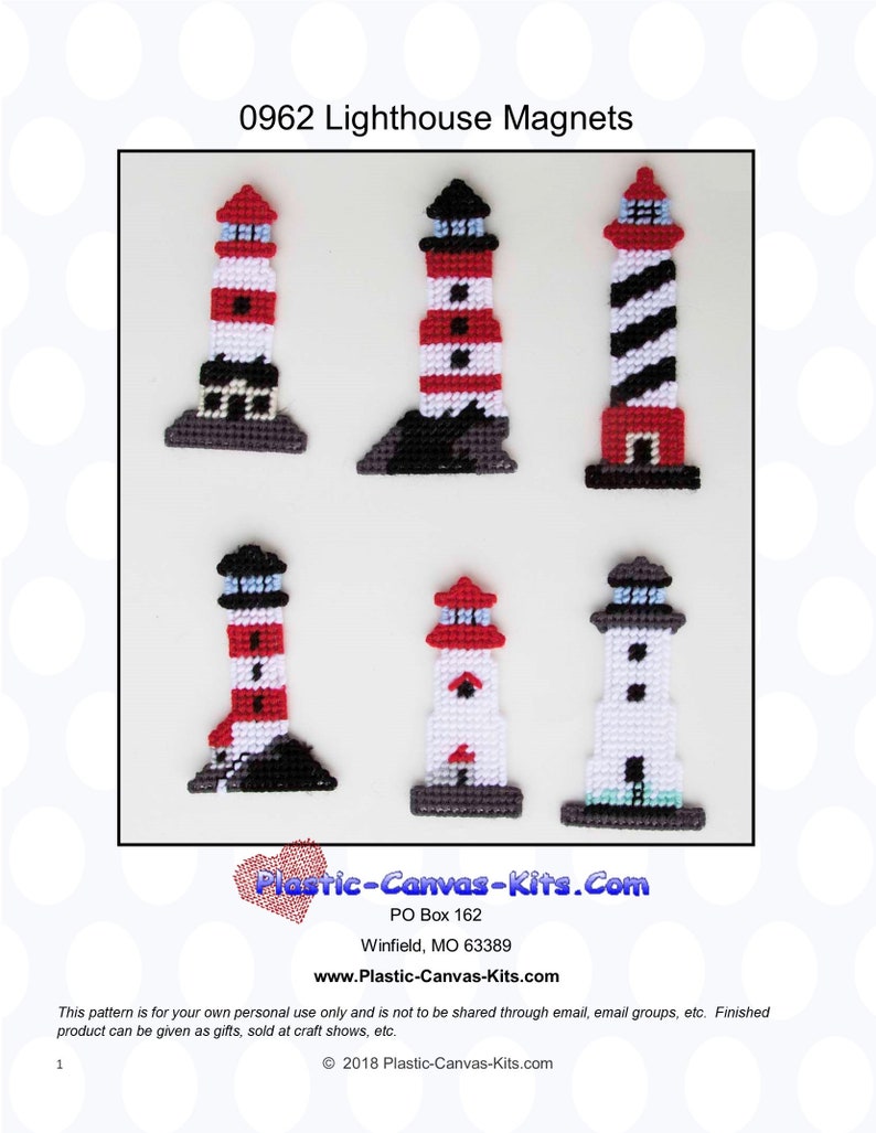 Lighthouse Magnets-plastic Canvas Pattern-pdf Download - Etsy