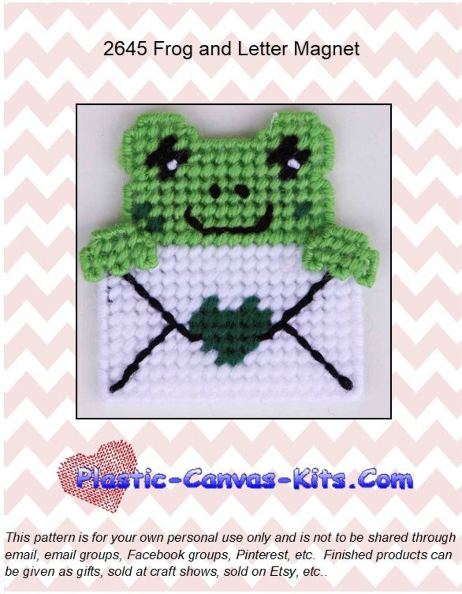 Frog and Letter Magnet-plastic Canvas Pattern-pdf Download - Etsy