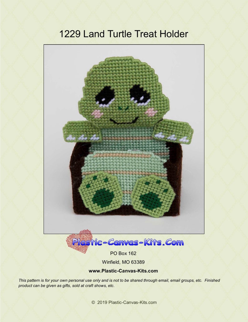 Turtle Treat Holder-plastic Canvas Pattern-pdf Download - Etsy