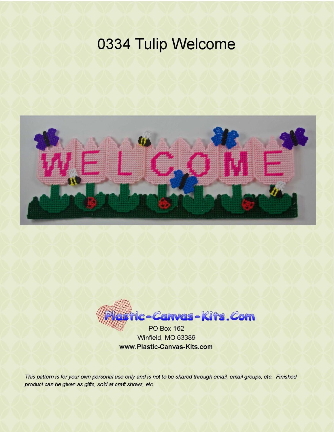 Tulip Flower Welcome Sign-Plastic Canvas Pattern-PDF Download | Etsy