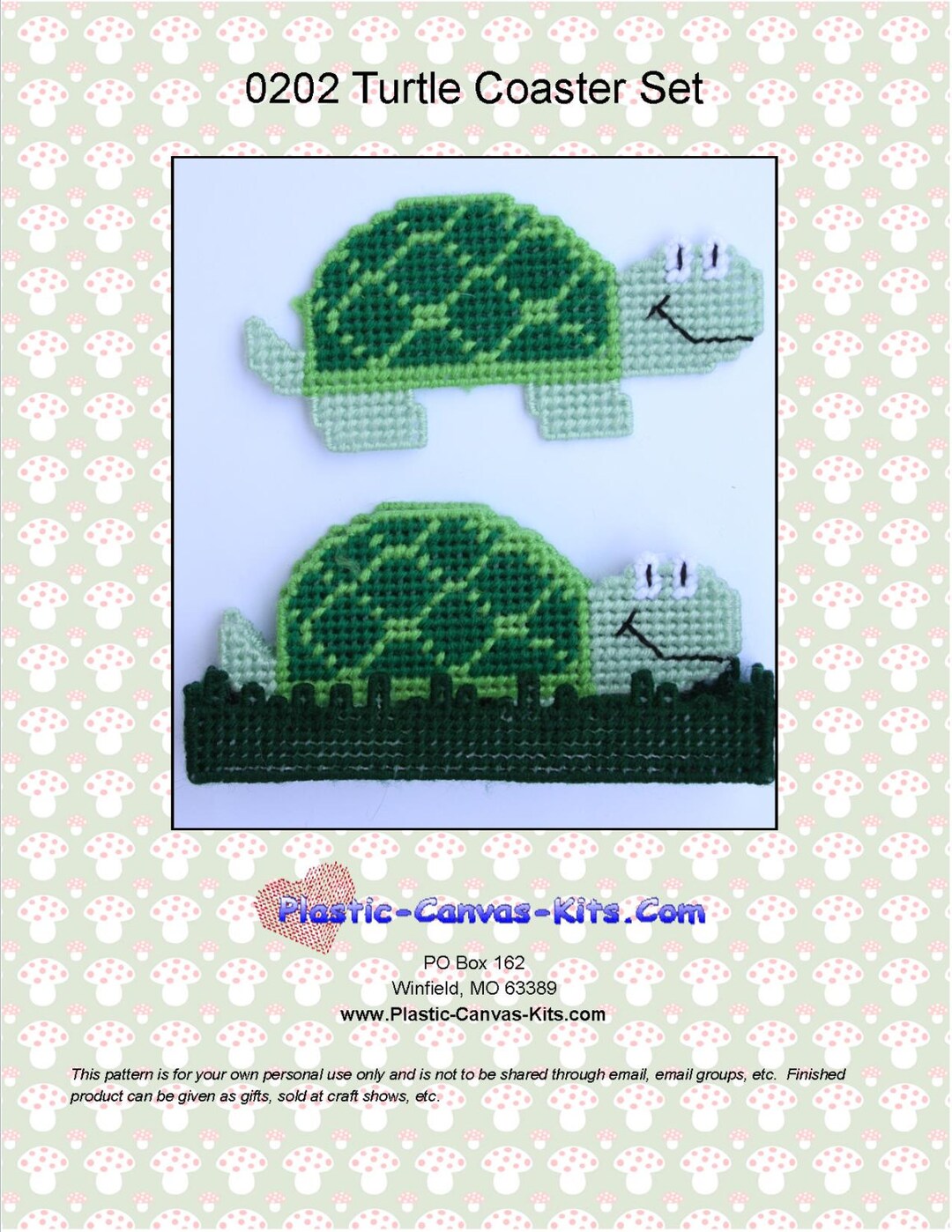 Turtle Coaster Set-plastic Canvas Pattern-pdf Download - Etsy