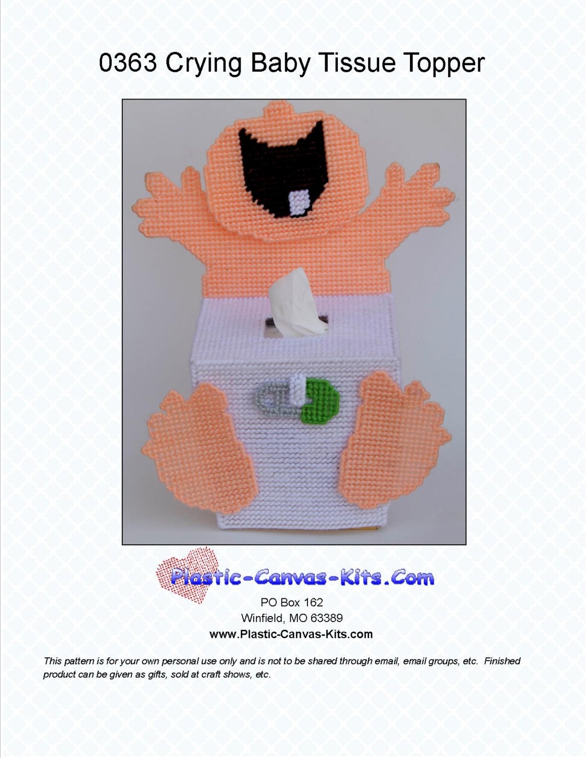 Crying Baby Tissue Topper-plastic Canvas Pattern-pdf Download - Etsy
