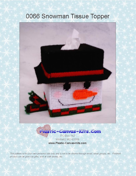 pdf PATTERN DOWNLOADABLE pdf pattern Snowman Tissue Box Cover Plastic ...