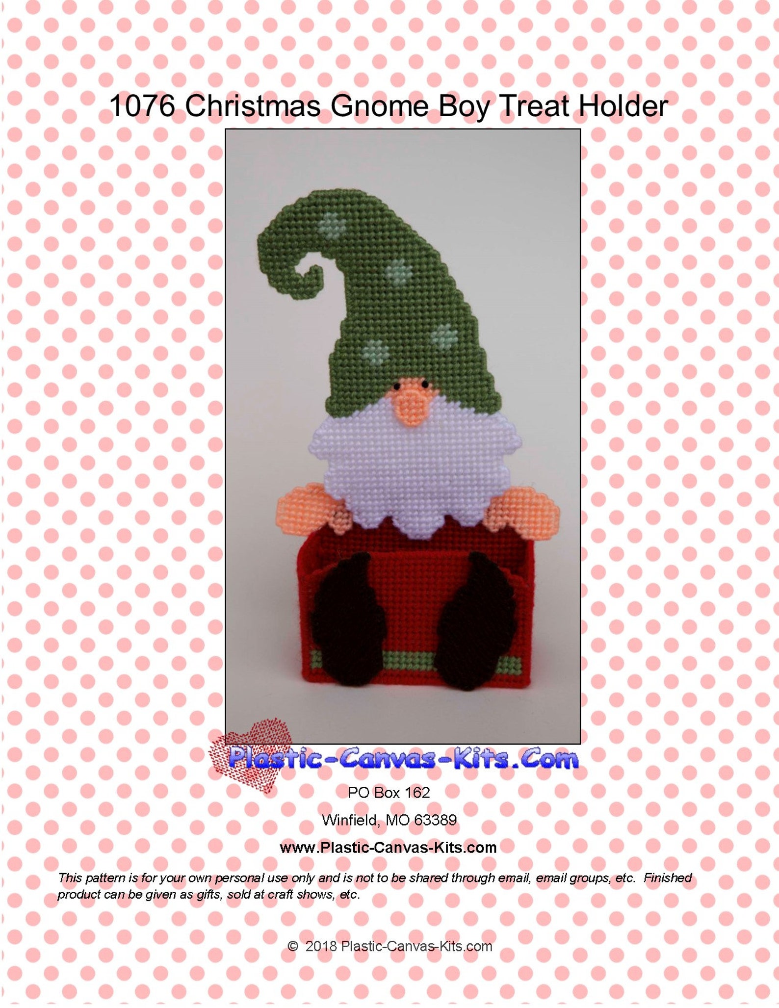 Christmas Gnome Treat Holder-plastic Canvas Pattern-pdf Download - Etsy