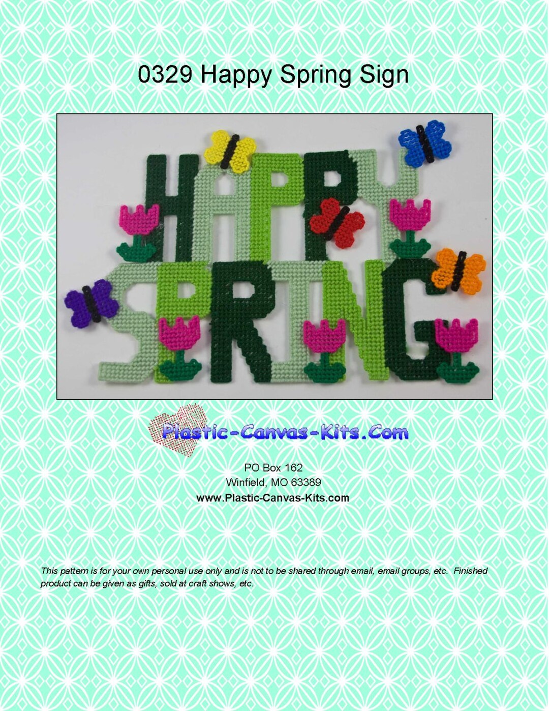 Happy Spring Wall Hanging-plastic Canvas Pattern-pdf Download - Etsy