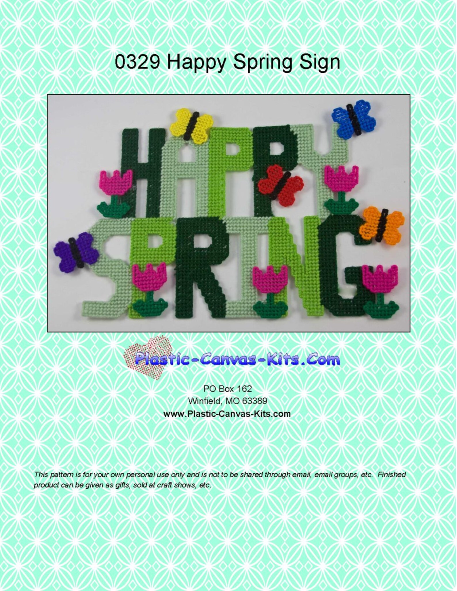 Happy Spring Wall Hanging-plastic Canvas Pattern-pdf Download - Etsy