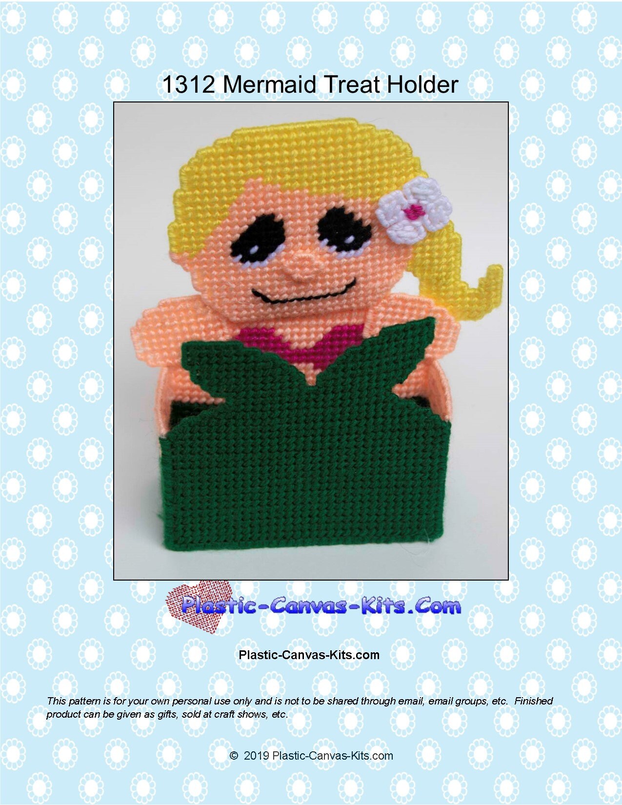 Mermaid Treat Holder-plastic Canvas Pattern-pdf Download - Etsy
