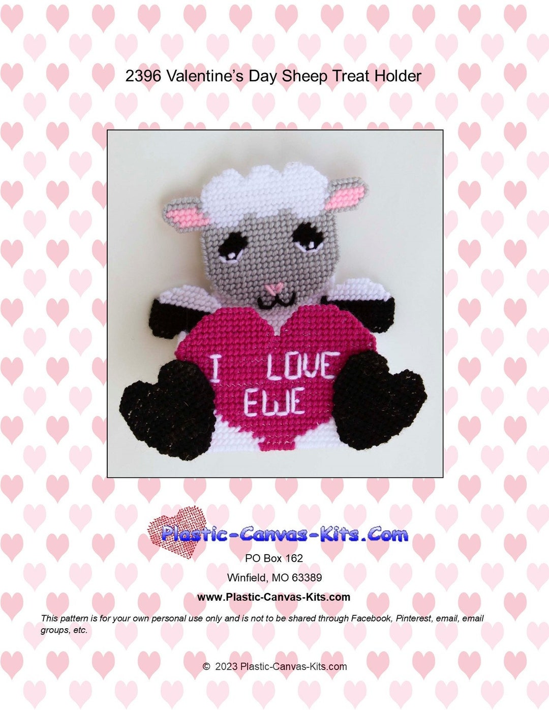 Valentine's Day Sheep Treat Holder-plastic Canvas Pattern-pdf Download ...