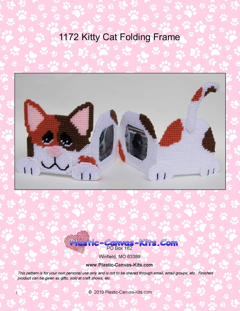Kitty Cat Folding Picture Frame-plastic Canvas Pattern-pdf Download - Etsy