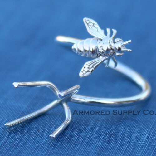 Silver Honey Bee Adjustable Claw Prong Ring Blank Claw Ring - Etsy