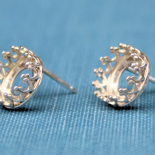 10mm Crown Earring Blanks Blank Stud Setting Wholesale - Etsy