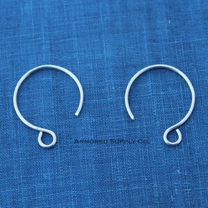 Round Ear Wires Front Facing Loop, Silver or Gold Earrings, Earring ...