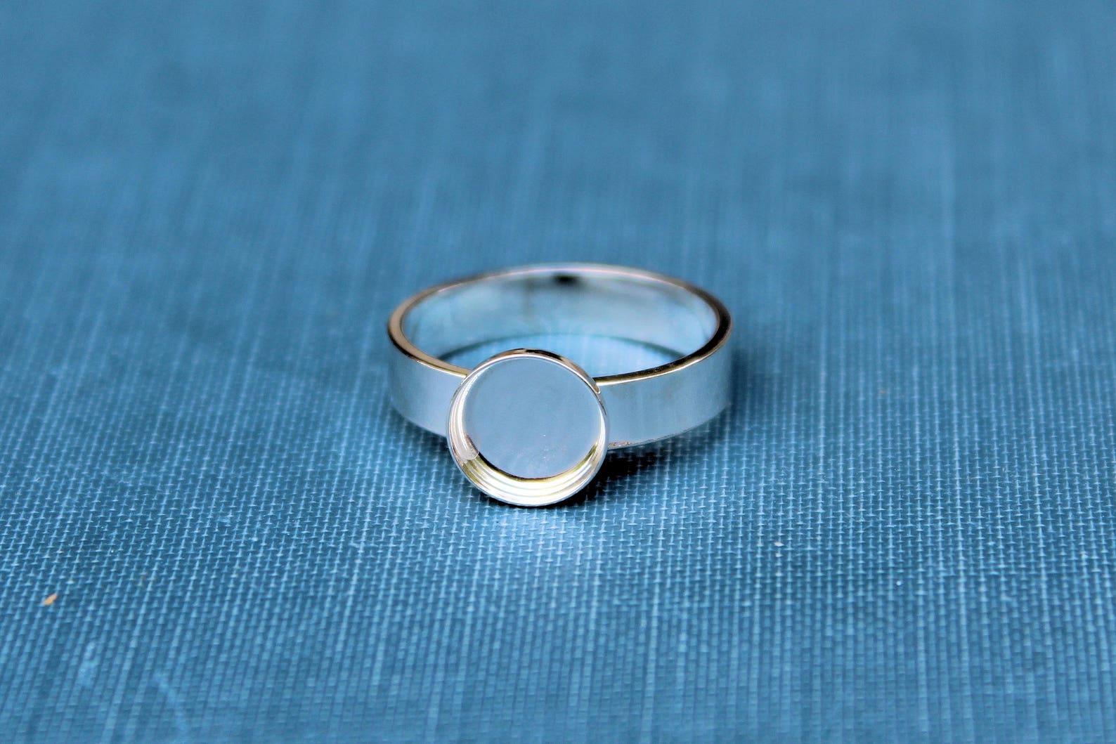 7mm Bezel Cup Ring Blank Style #4, Round Cabochon, Glue Pad Breast Milk ...