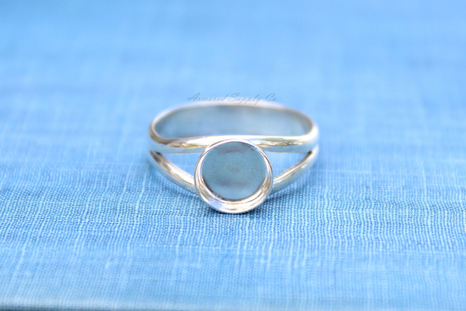 Sterling Silver Split Shank Ring Band Bezel Cup Ring Blank - Etsy