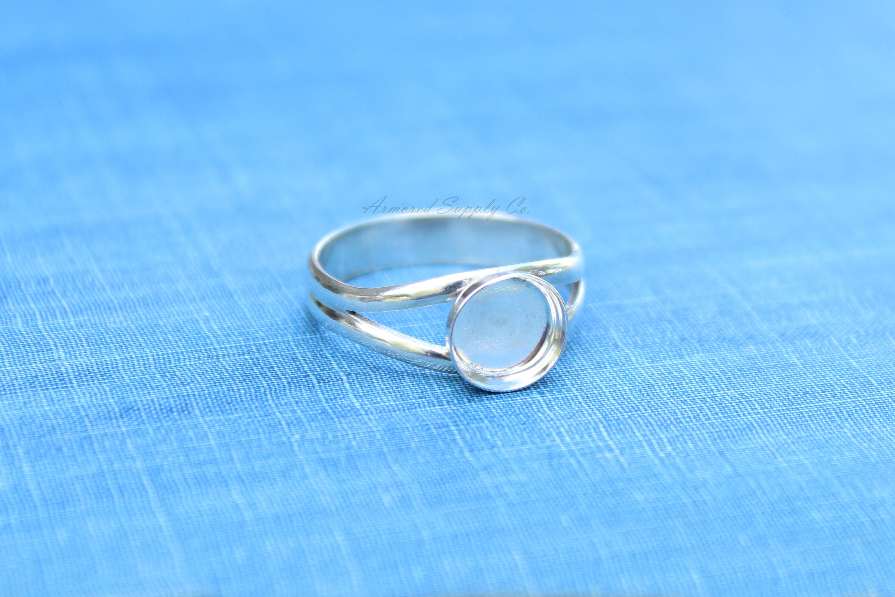 Sterling Silver Split Shank Ring Band Bezel Cup Ring Blank - Etsy