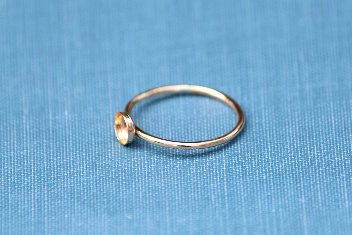 14k Gold-filled 4mm Bezel Cup Ring Blank, Round Cabochon, Cab Breast ...
