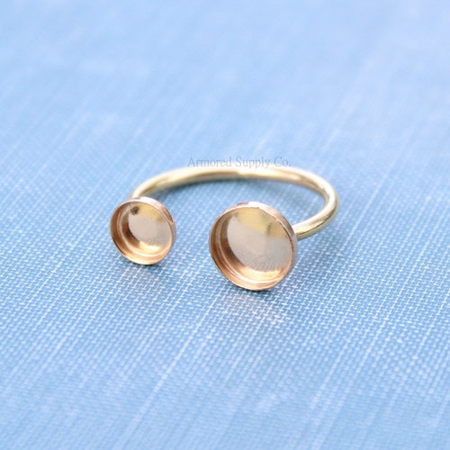 Gold Filled Triple Bezel Cup Ring Blank Round Cabochon Resin - Etsy