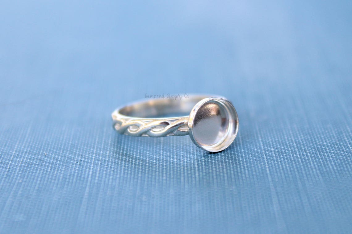 Celtic Infinity Bezel Cup Ring Blank, Round Cabochon, Cabochon, Resin ...
