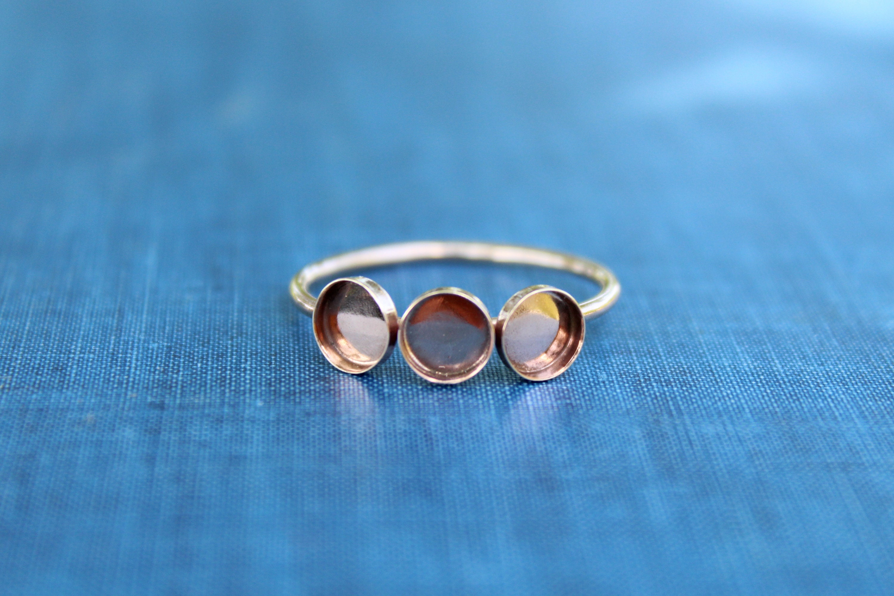 Gold Filled Triple Bezel Cup Ring Blank Round Cabochon Resin | Etsy