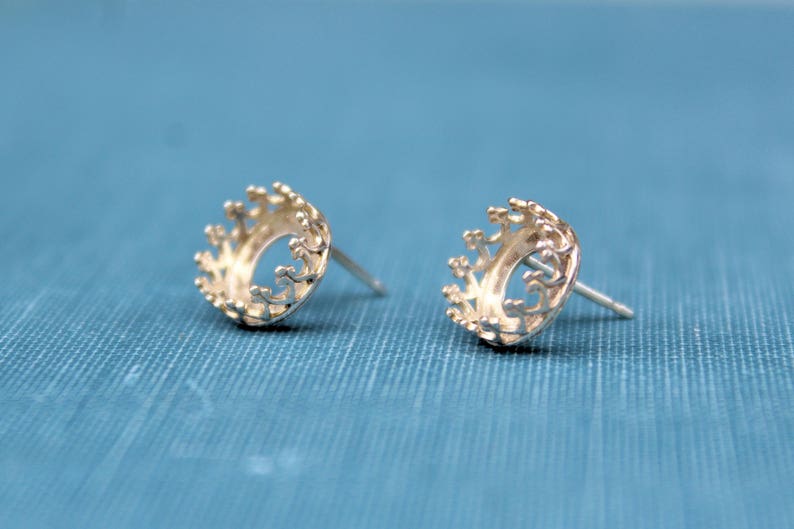 10mm Crown Earring Blanks Blank Stud Setting Wholesale - Etsy