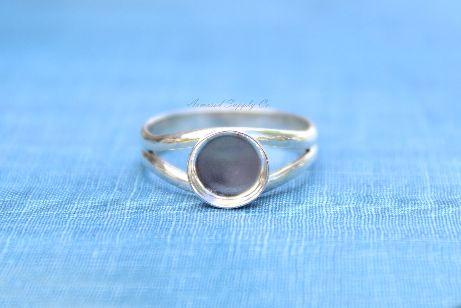 Sterling Silver Split Shank Ring Band Bezel Cup Ring Blank - Etsy
