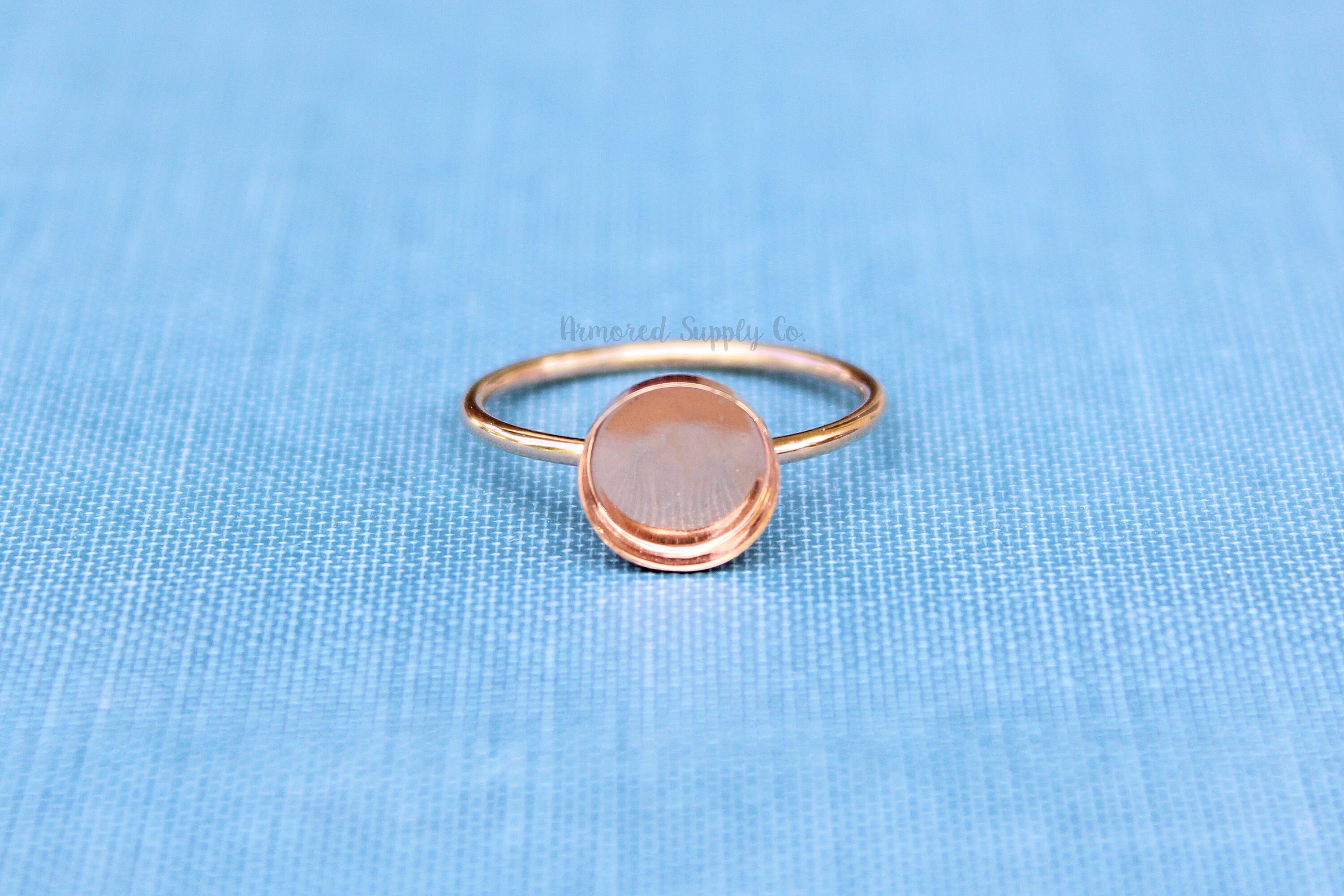 Rose Gold-filled 10mm Bezel Cup Ring Blank, Round Cabochon, Breast Milk ...