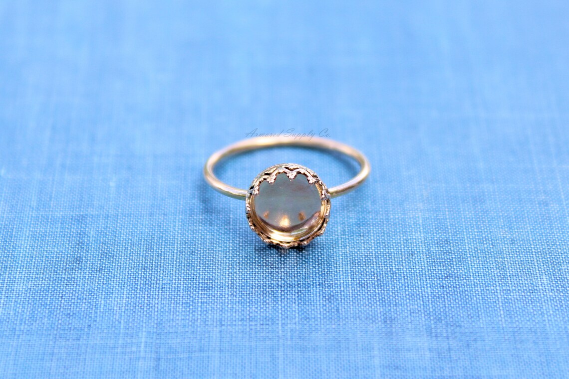 Gold Filled 8mm Crown Bezel Cup Ring Blank Round Cabochon | Etsy