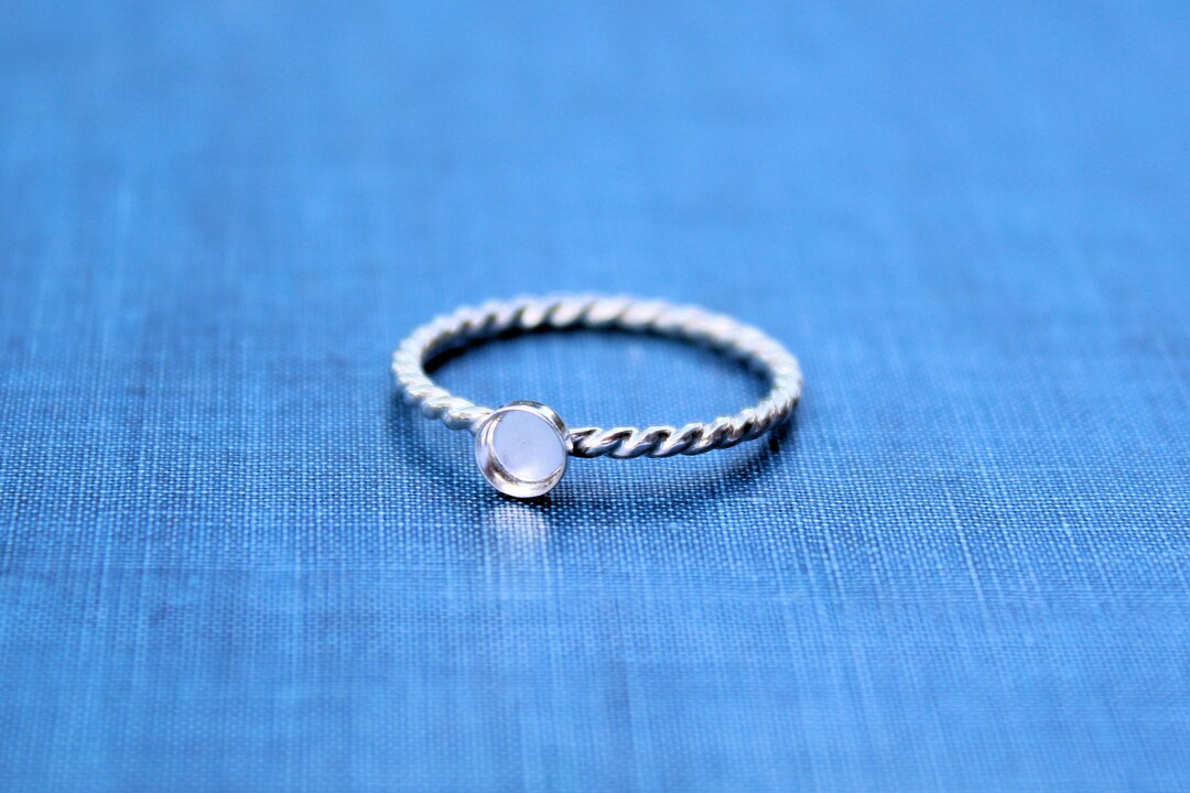 Silver 5mm Bezel Cup Rope Ring Blank, Round Cabochon, Cab Resin Pad ...