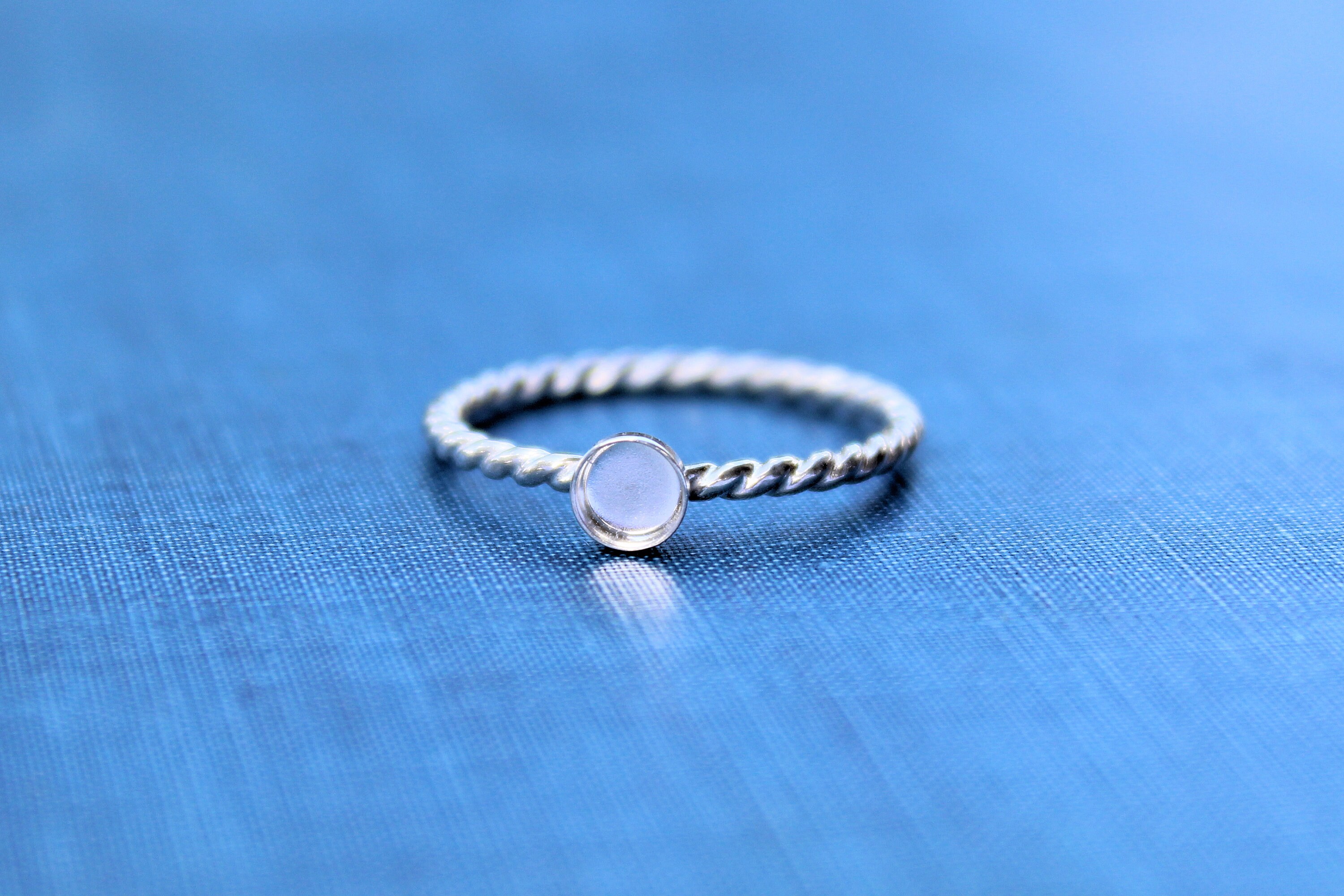 Silver 6mm Bezel Cup Rope Ring Blank Round Cabochon Cab - Etsy
