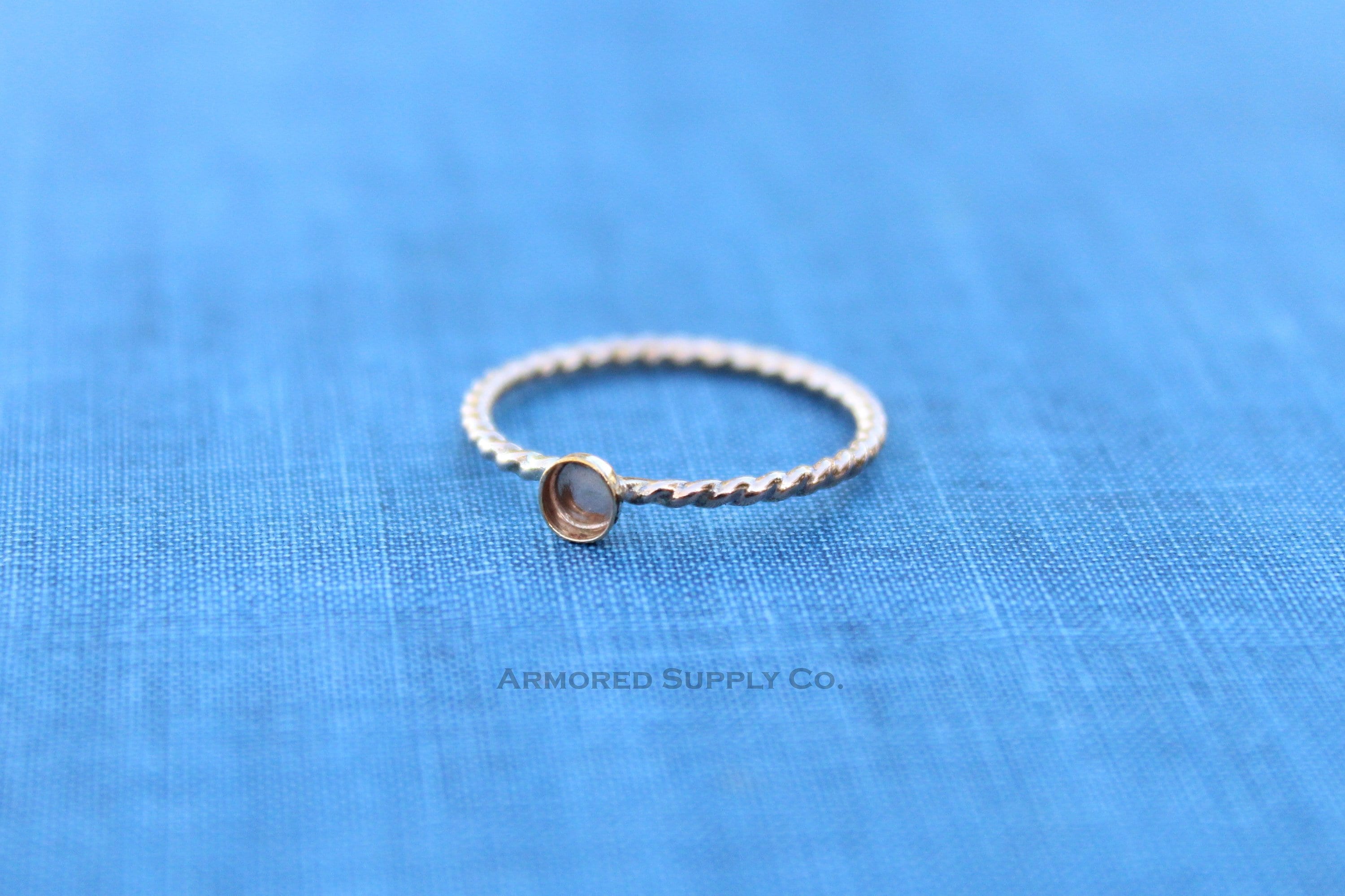 Gold-filled Rope 3mm Bezel Cup Ring Blank, Round Cabochon, Cab Breast ...