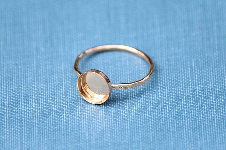 Gold Filled 8mm Bezel Cup Ring Blank Round Cabochon Cab - Etsy