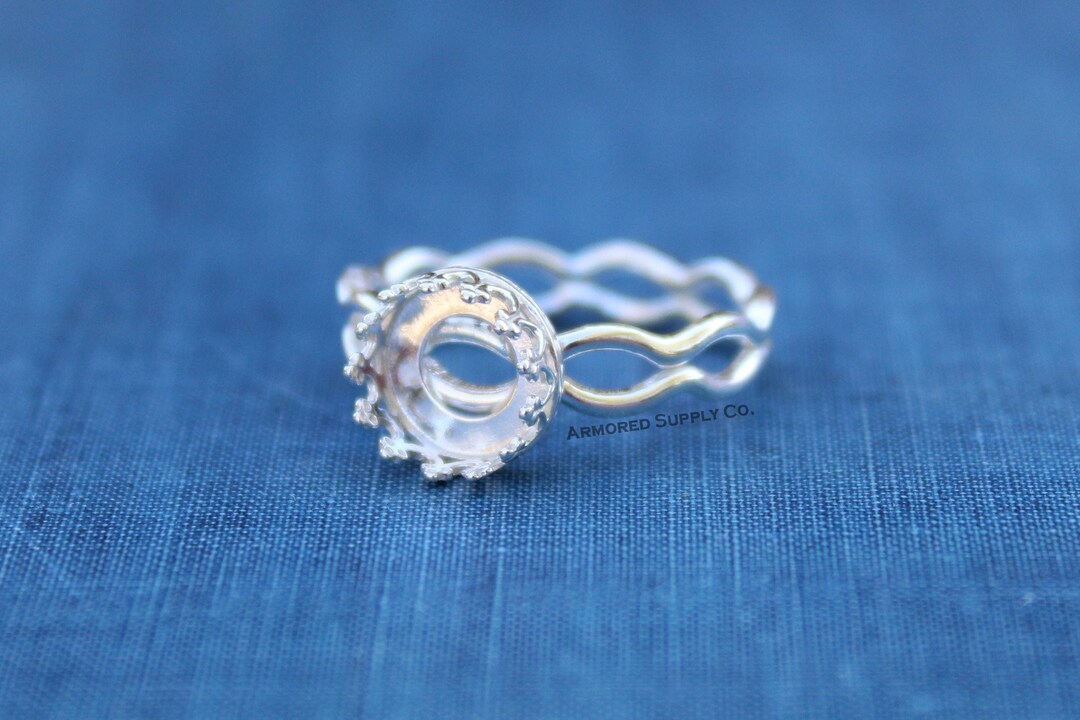 Ripple Ring Crown Round Bezel Ring Blank Crown Cabochon - Etsy