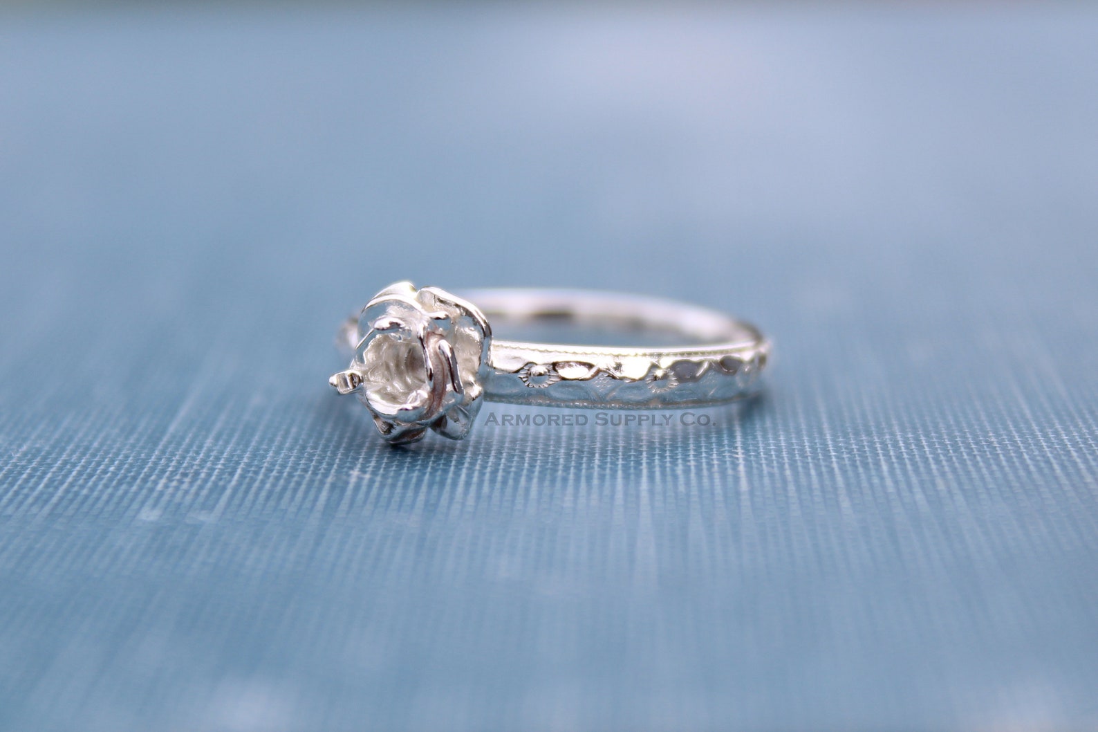 Floral 1 Faceted Rose Bezel Flower Ring Blank Faceted Stone - Etsy