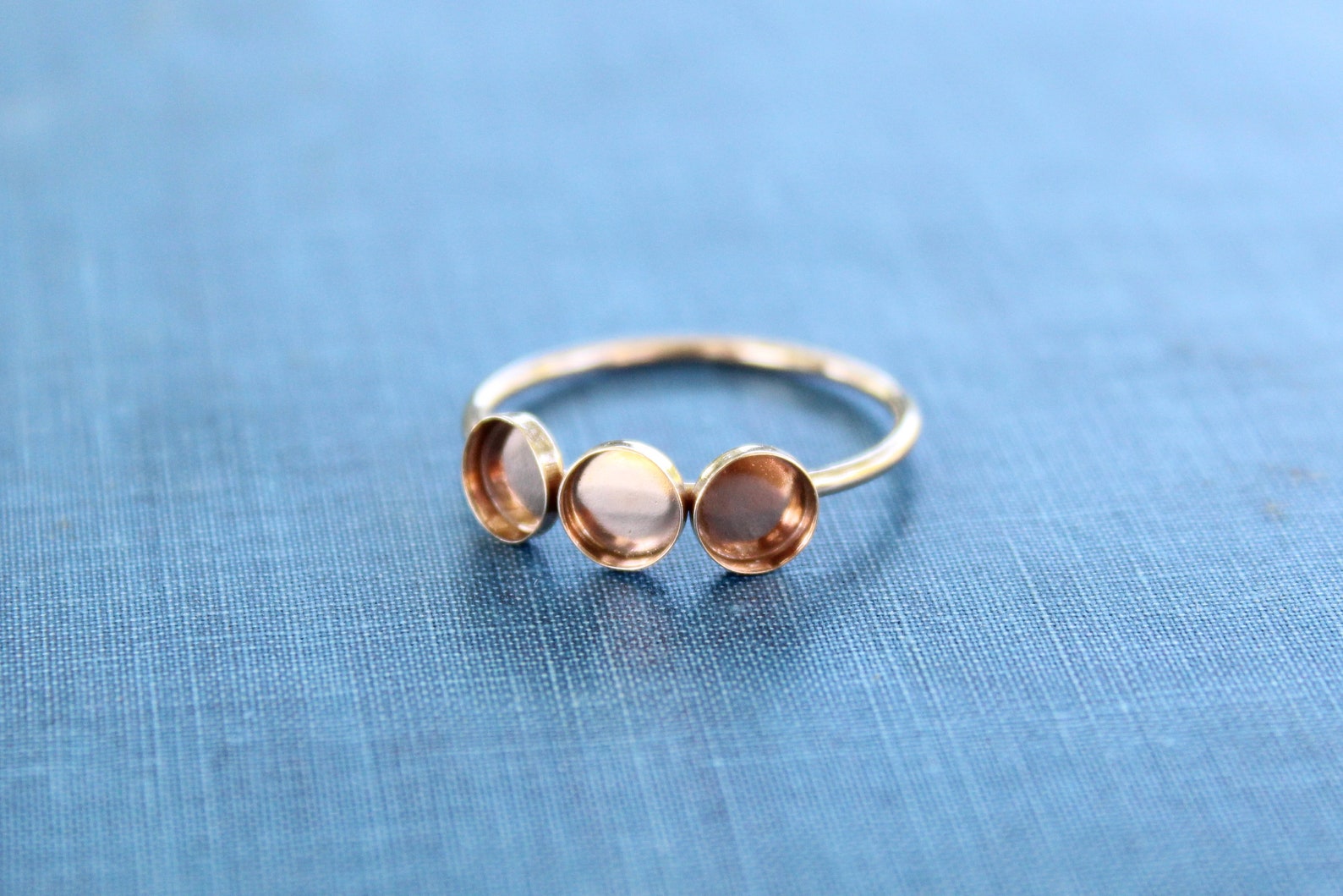 Gold Filled Triple Bezel Cup Ring Blank Round Cabochon Resin | Etsy