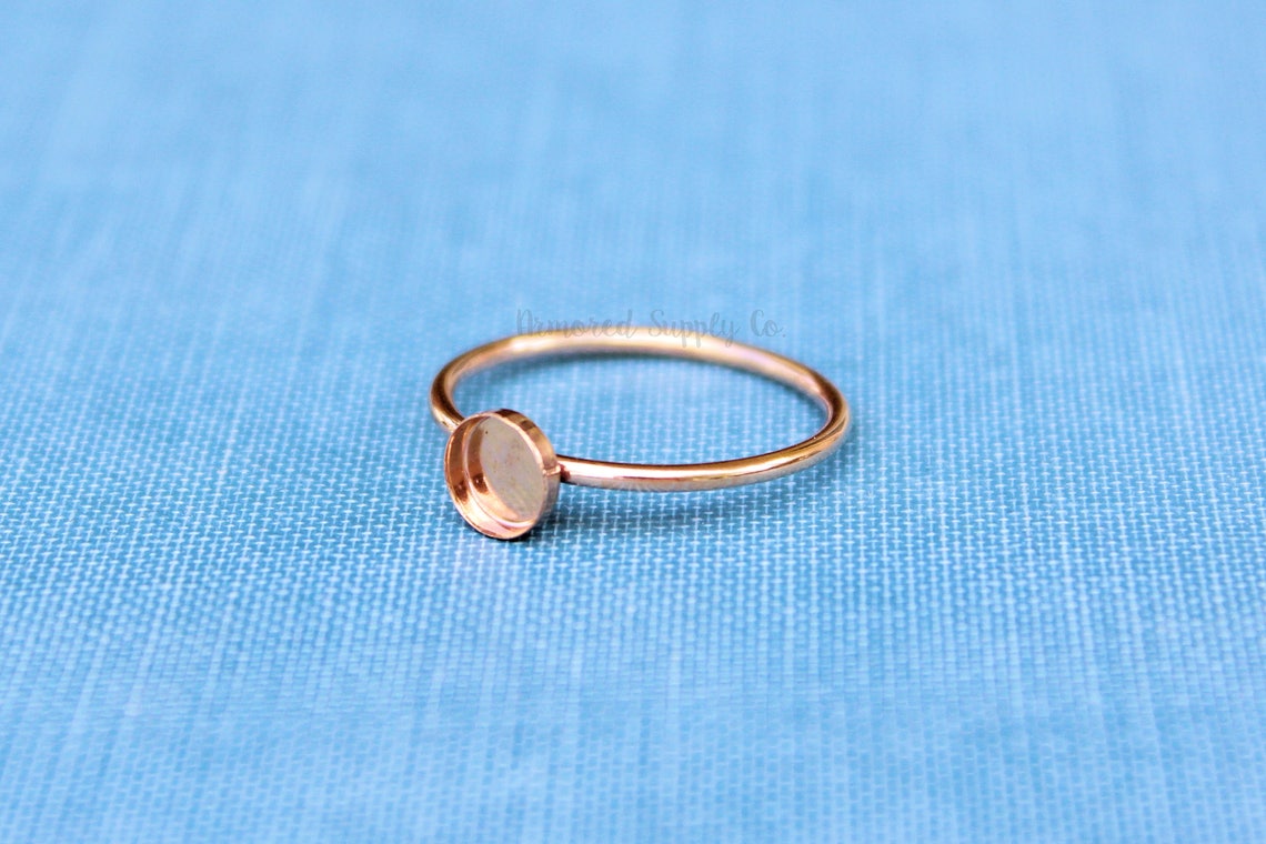 Rose Gold Filled 5mm Bezel Cup Ring blank Round Cabochon | Etsy