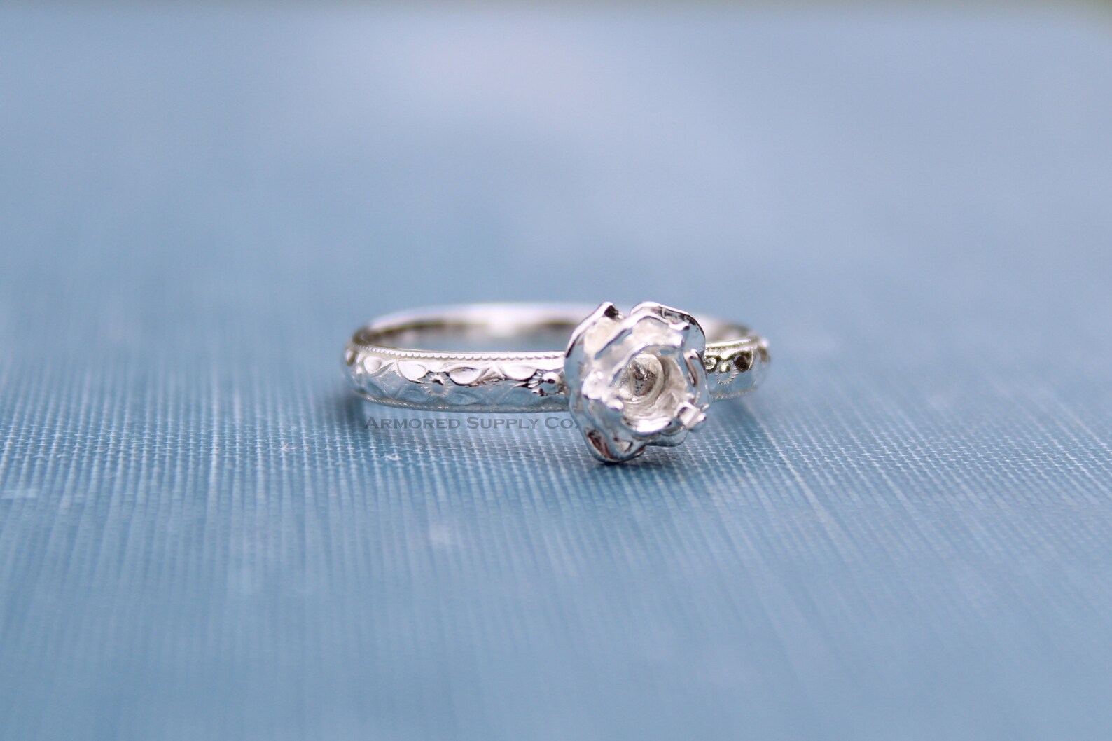 Floral 1 Faceted Rose Bezel Flower Ring Blank Faceted Stone - Etsy