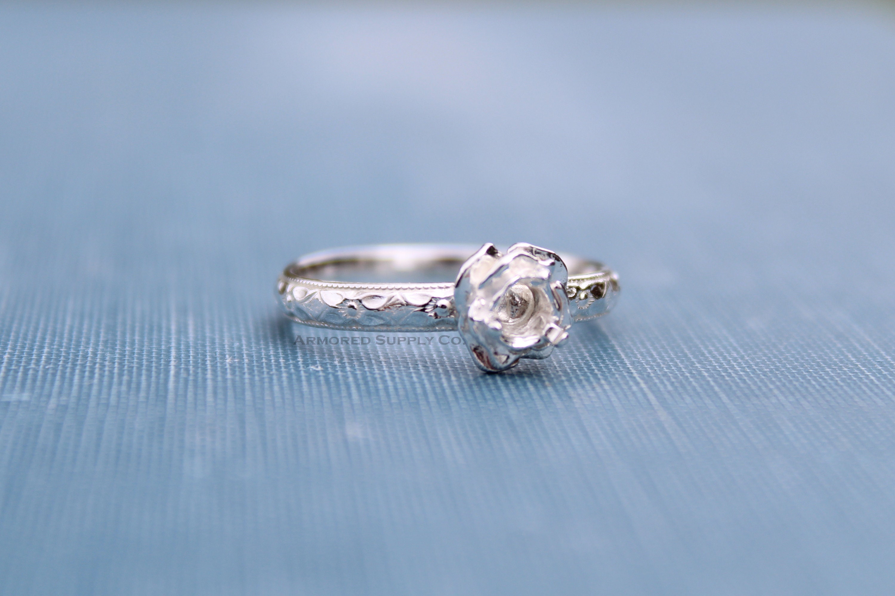 Floral 1 Faceted Rose Bezel Flower Ring Blank Faceted Stone | Etsy