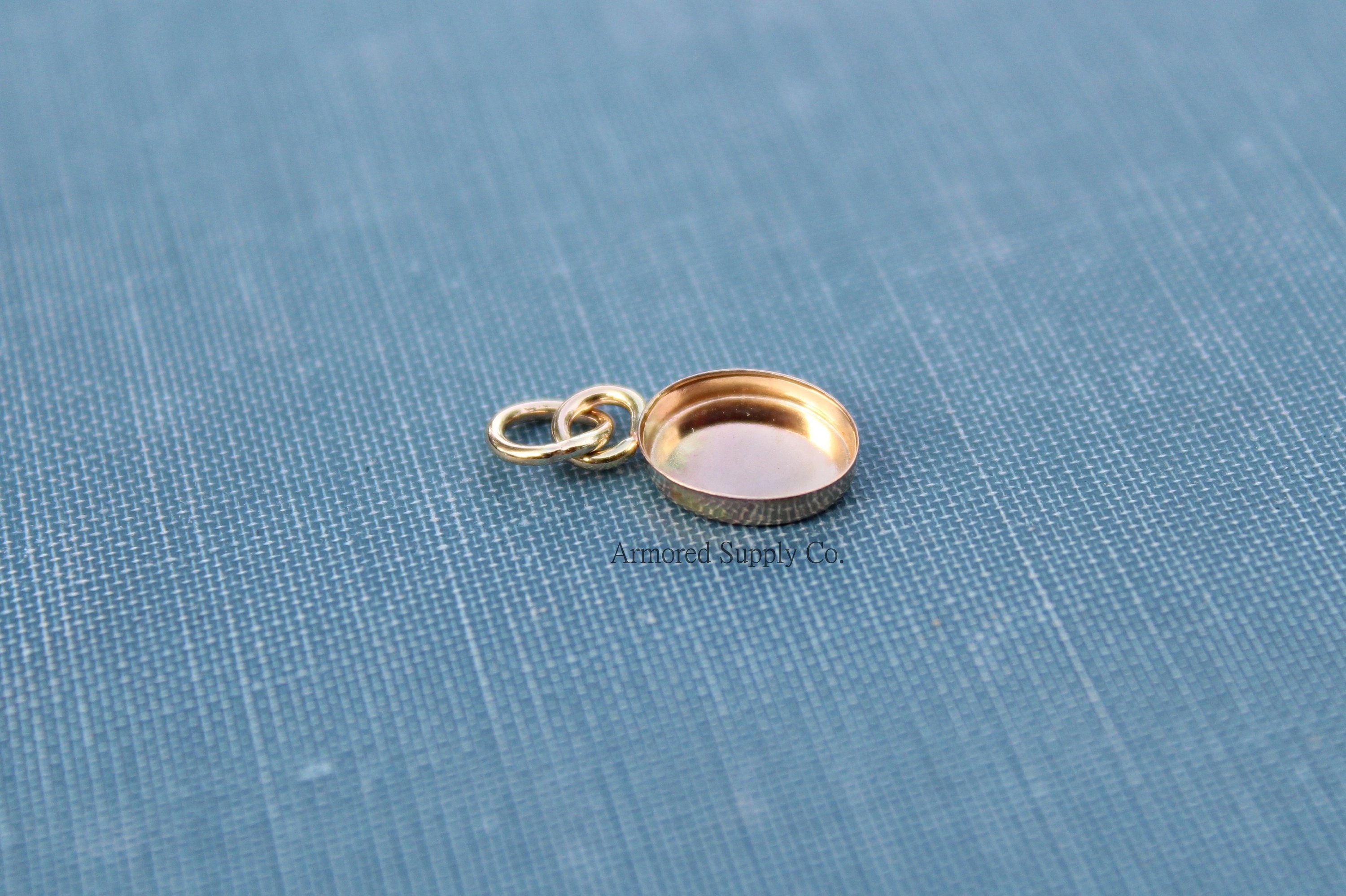 Yellow or Rose Gold Filled Oval Bezel Pendant Blank, Gold Setting ...