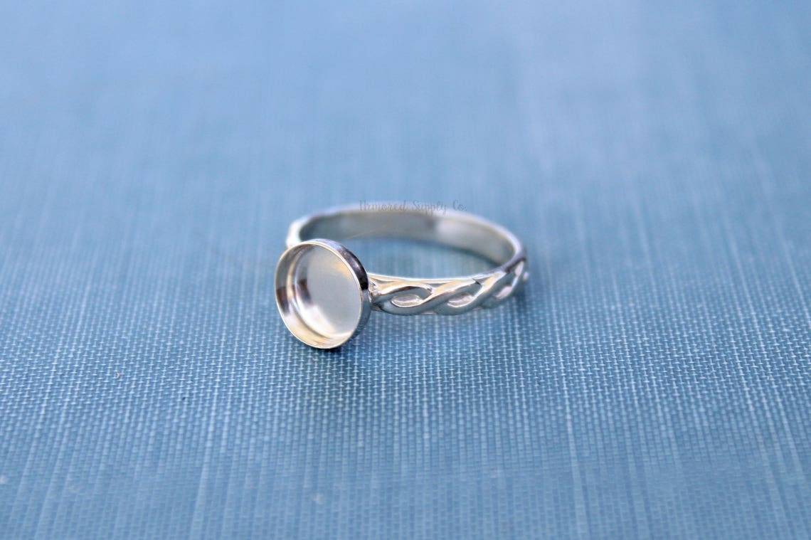 Celtic Infinity Bezel Cup Ring Blank, Round Cabochon, Cabochon, Resin ...