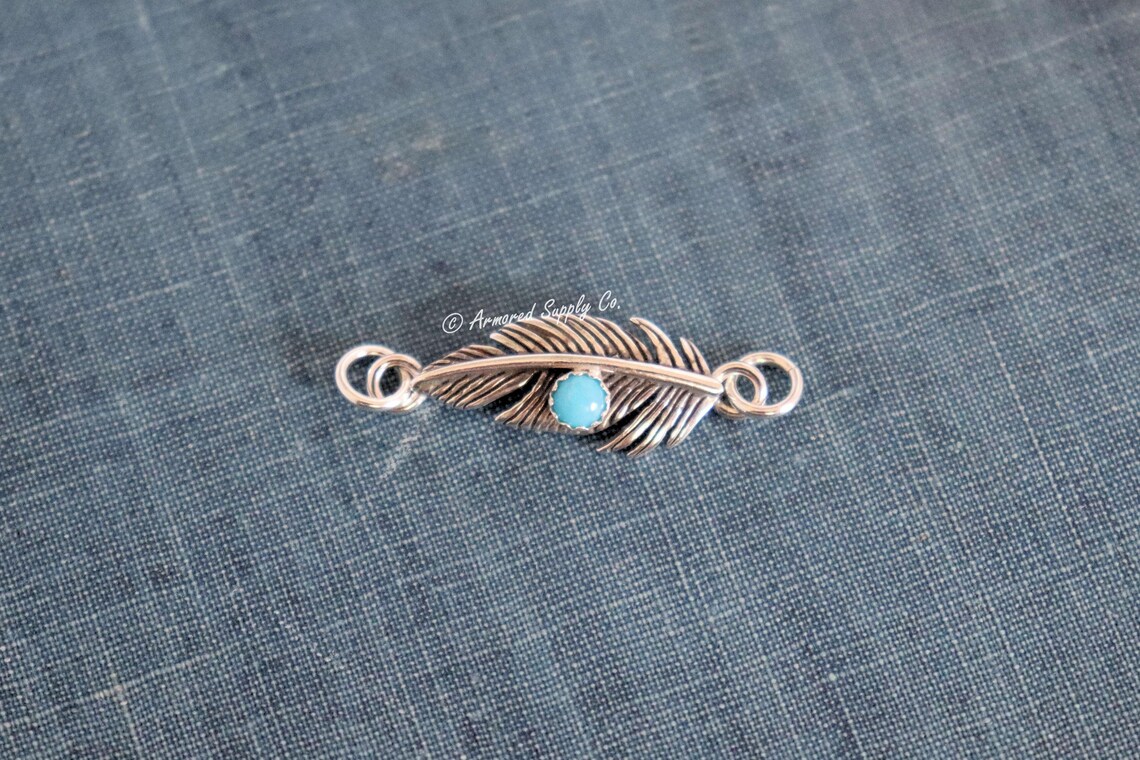 Sterling Silver Feather #1 Bezel Cup Connector, Jewelry Connector ...
