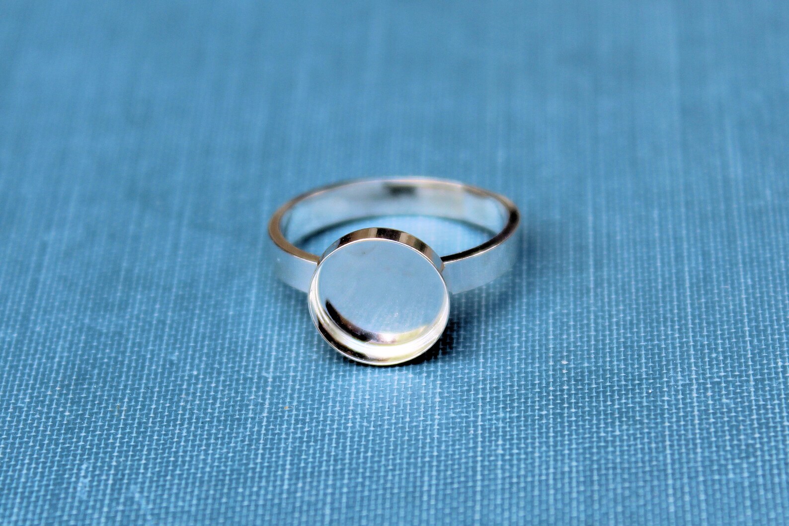 10mm Bezel Cup Ring Blank Style #3, Round Cabochon, Glue Pad Breast ...