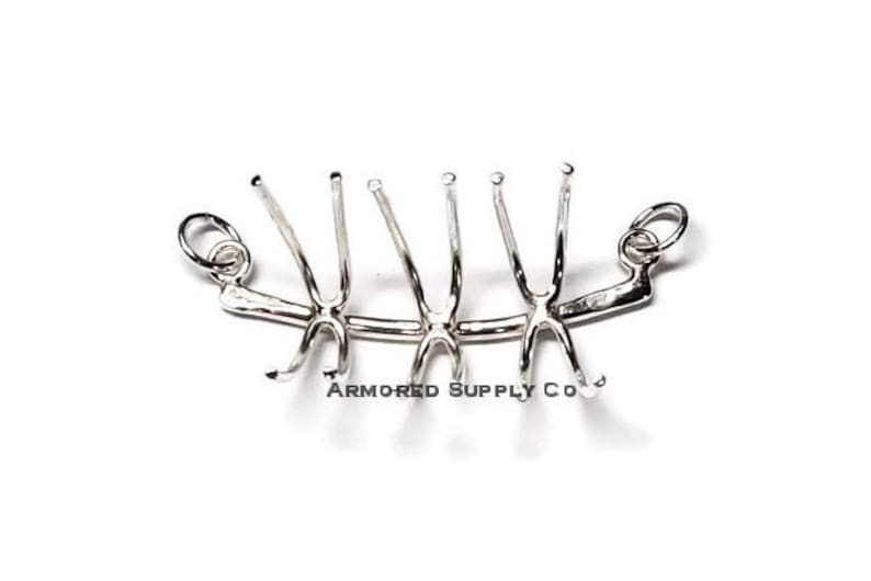 Triple Claw Prong Bar Pendant Blank Raw Stone Setting | Etsy