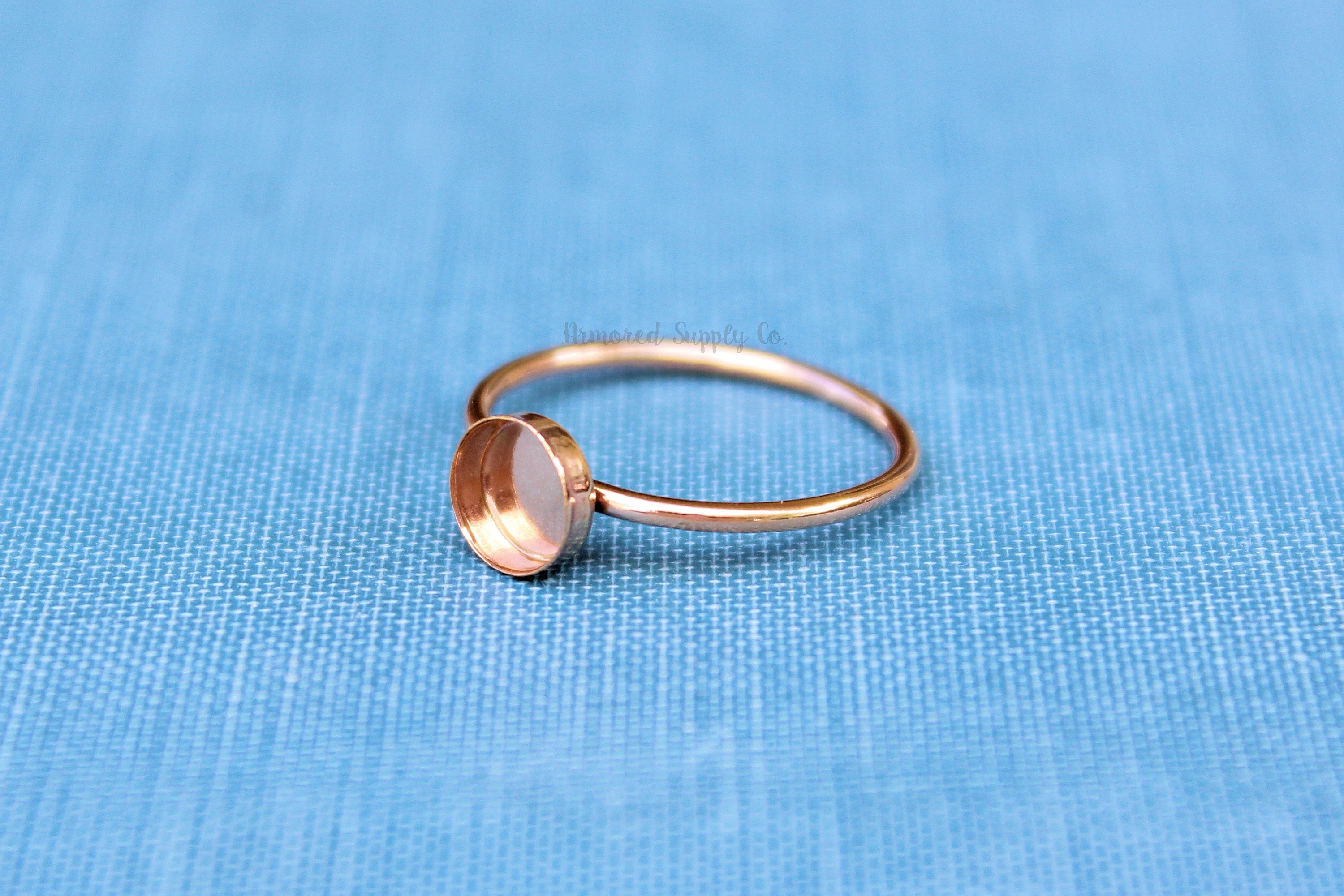 Rose Gold-filled 6mm Bezel Cup Ring Blank, Round Cabochon, Breast Milk ...