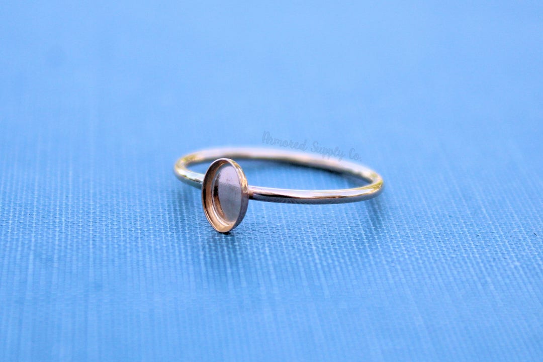 Gold-filled Oval 6x4mm Bezel Cup Ring Blank, Cabochon, Cab Breast Milk ...