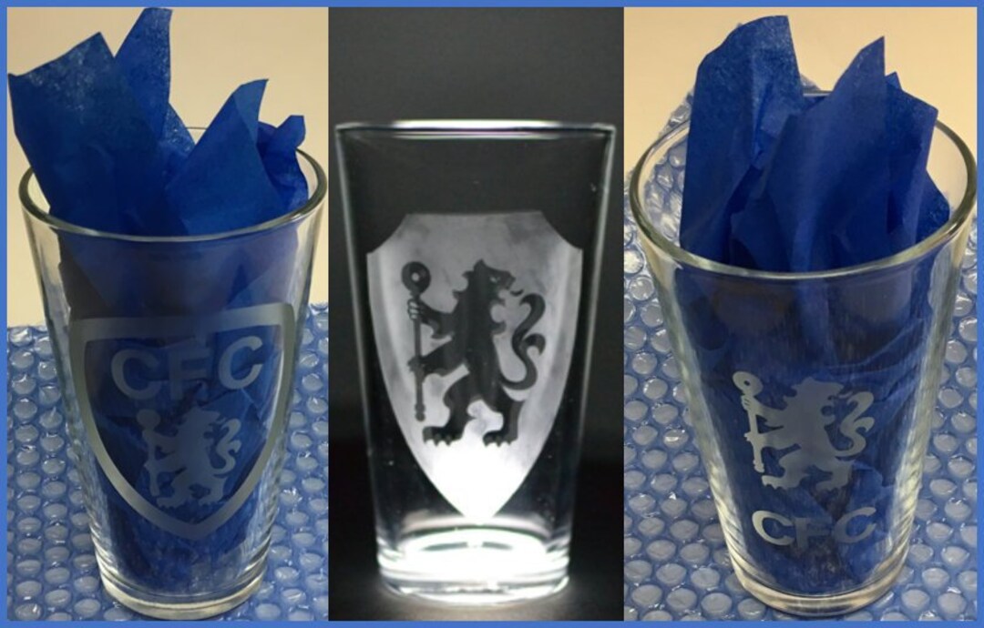 Personalized Chelsea FC Pint Glass With Customized Nameor Message ...